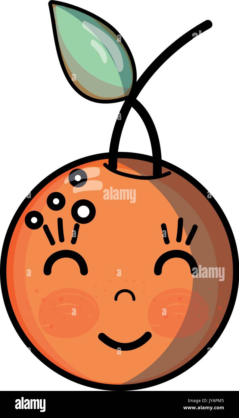 kawaii cute happy orange fruit Stock Vector Image & Art - Alamy