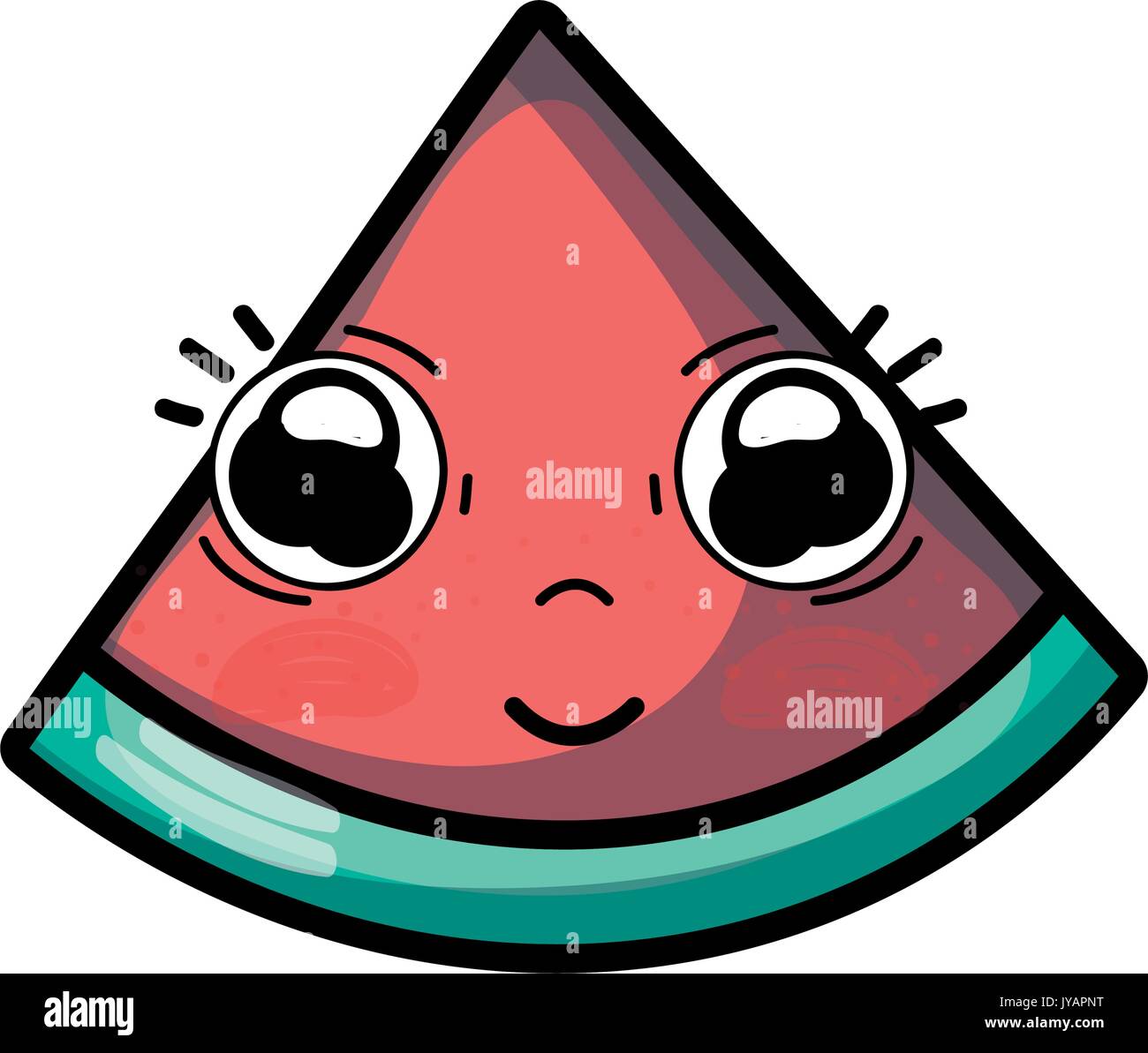 kawaii cute happy slice watermelon fruit Stock Vector Image & Art - Alamy