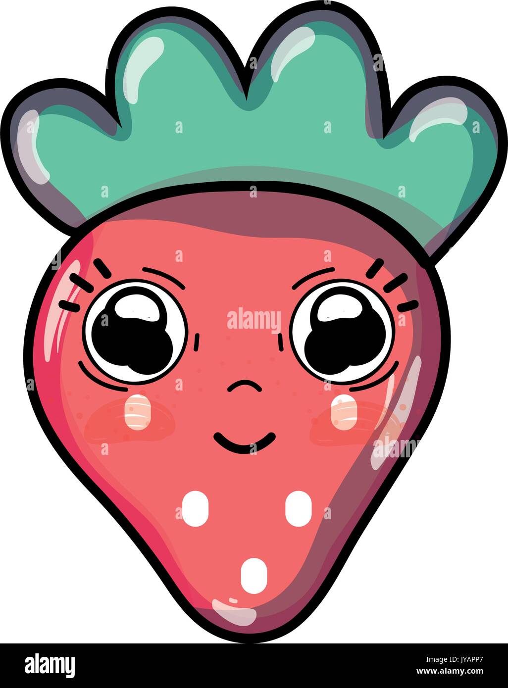 kawaii cute happy strawberry fruit Stock Vector Image & Art - Alamy