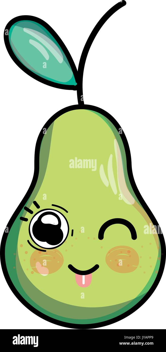 kawaii cute funny pear fruit Stock Vector Image & Art - Alamy