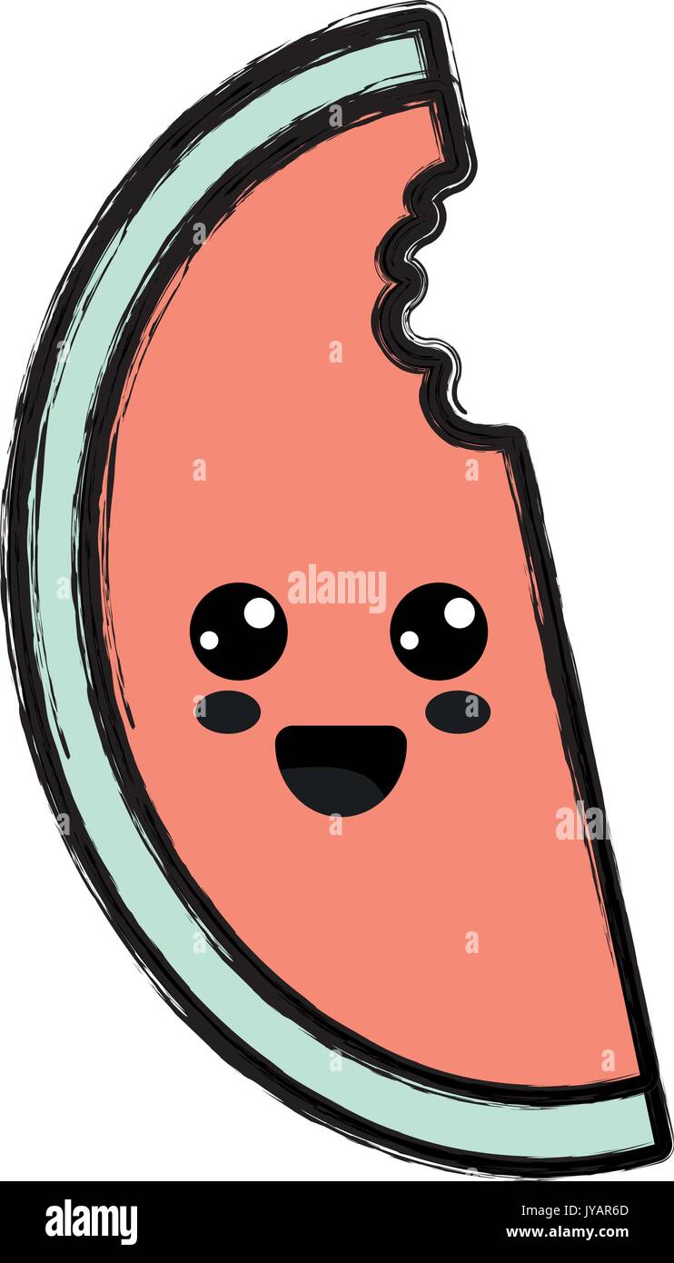 kawaii cute tender slice apple fruit Stock Vector Image & Art - Alamy