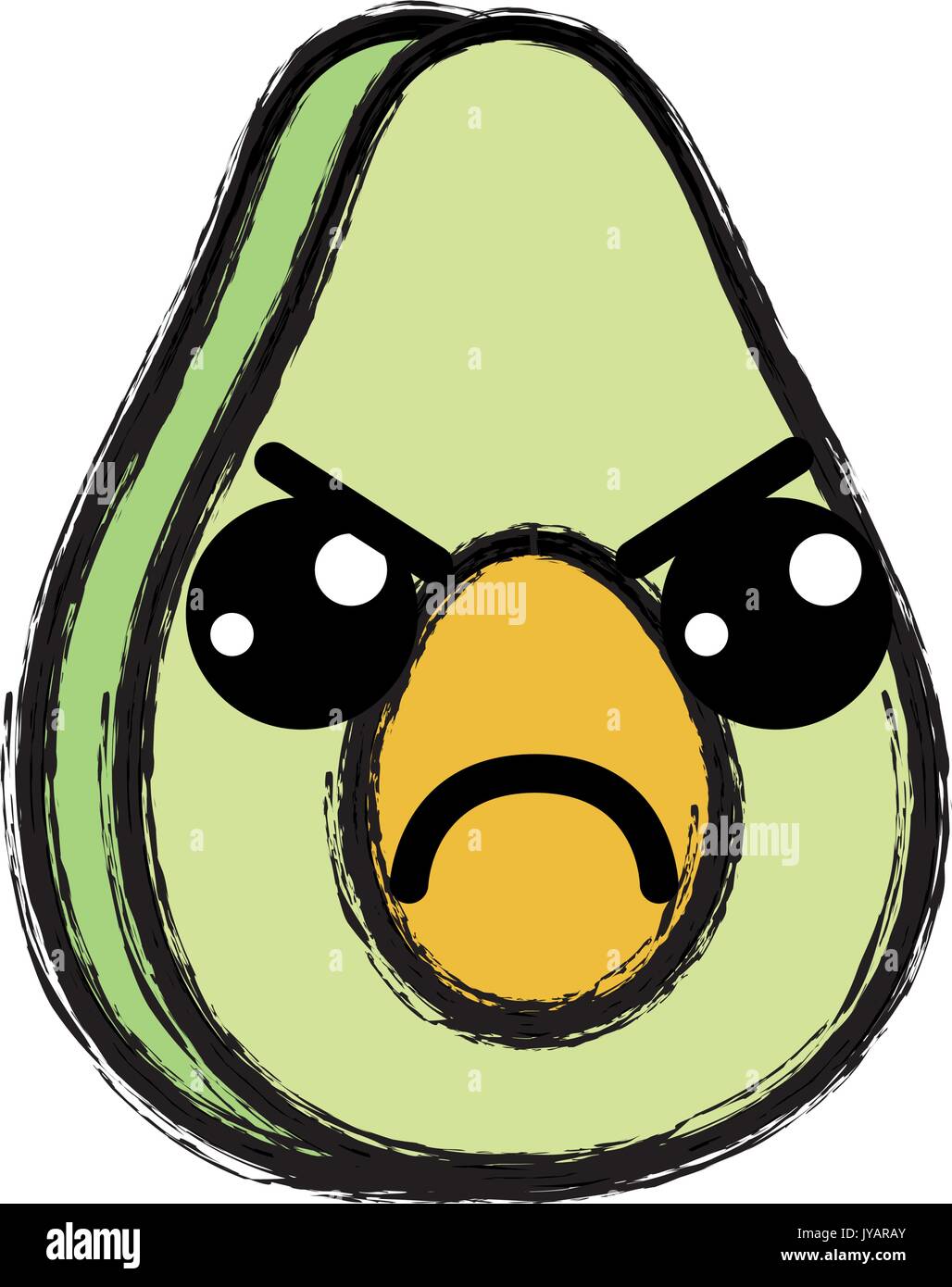 kawaii cute angry avocado fruit Stock Vector Image & Art - Alamy