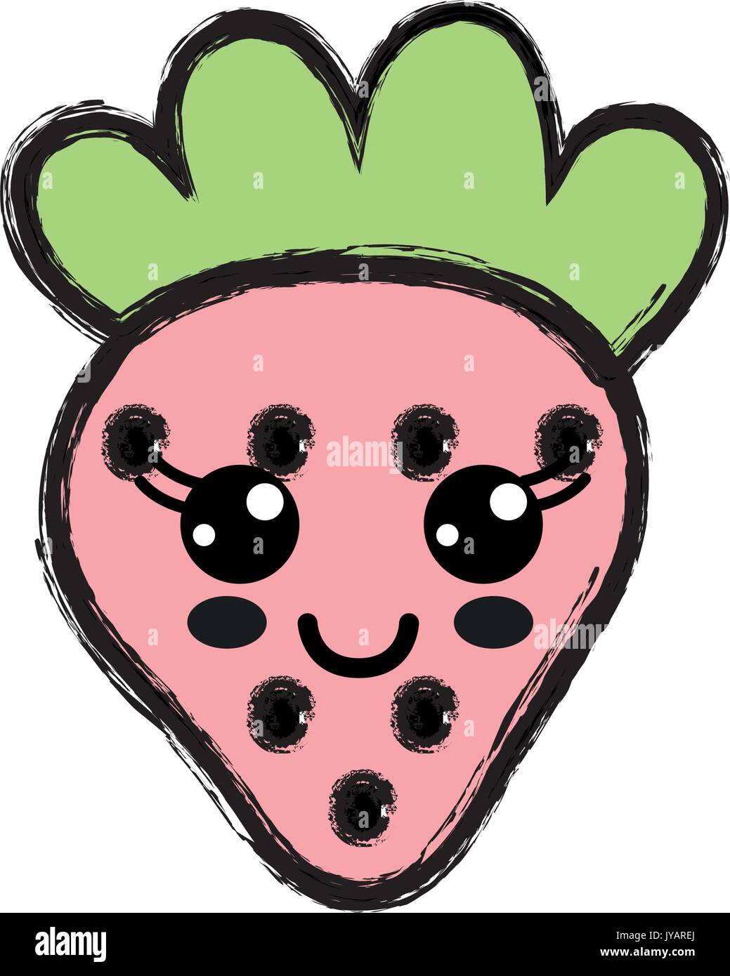 kawaii cute happy strawberry fruit Stock Vector Image & Art - Alamy