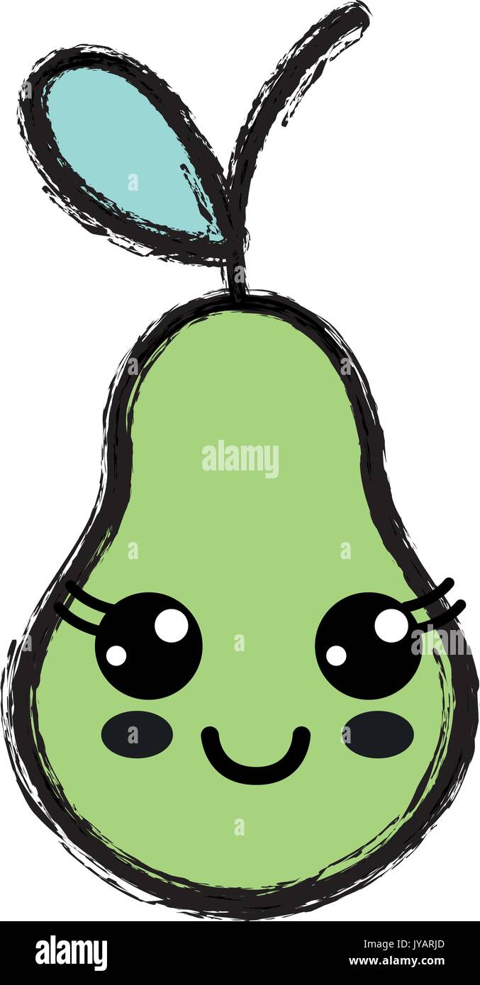 kawaii cute tender pear fruit Stock Vector Image & Art - Alamy