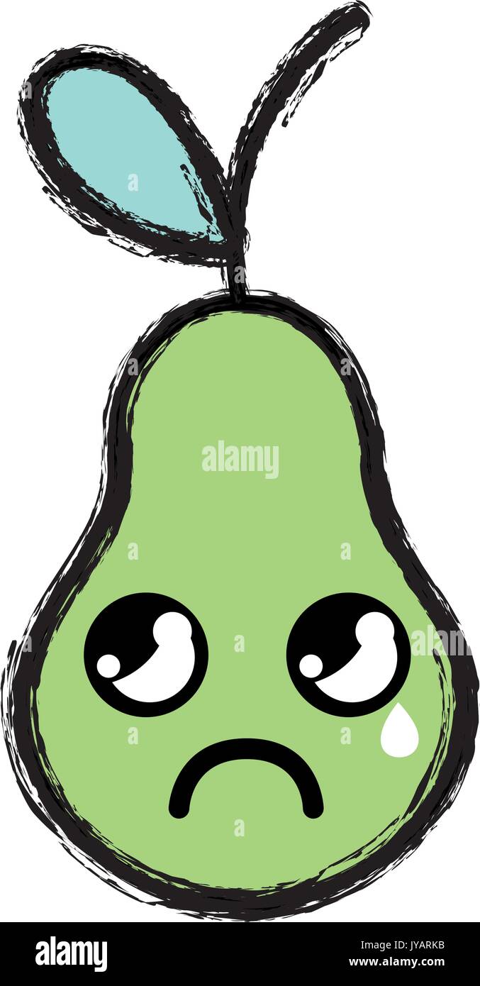 kawaii cute crying pear fruit Stock Vector Image & Art - Alamy