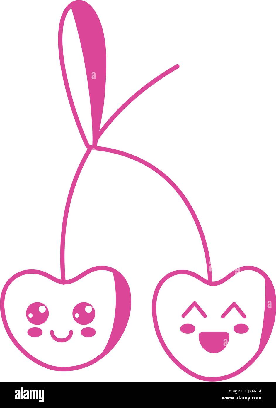 kawaii cute happy cherry fruit Stock Vector Image & Art - Alamy