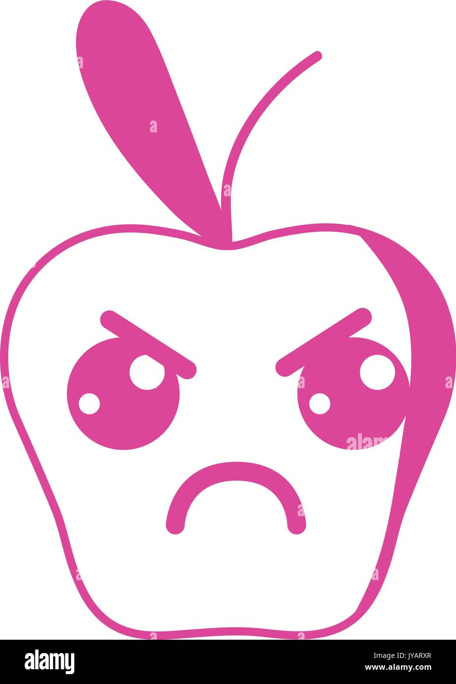 kawaii cute angry apple fruit Stock Vector Image & Art - Alamy