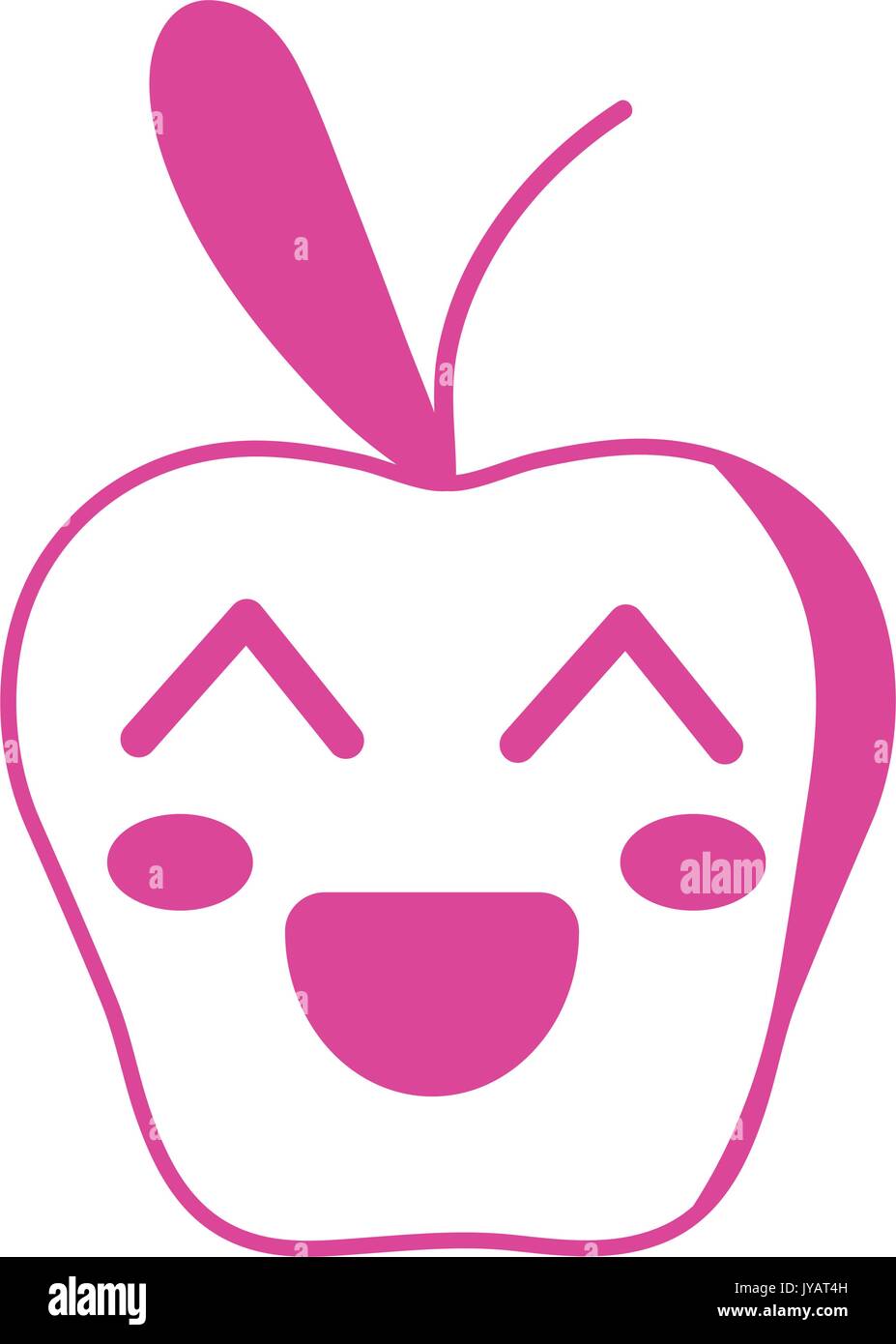 kawaii cute happy apple fruit Stock Vector Image & Art - Alamy