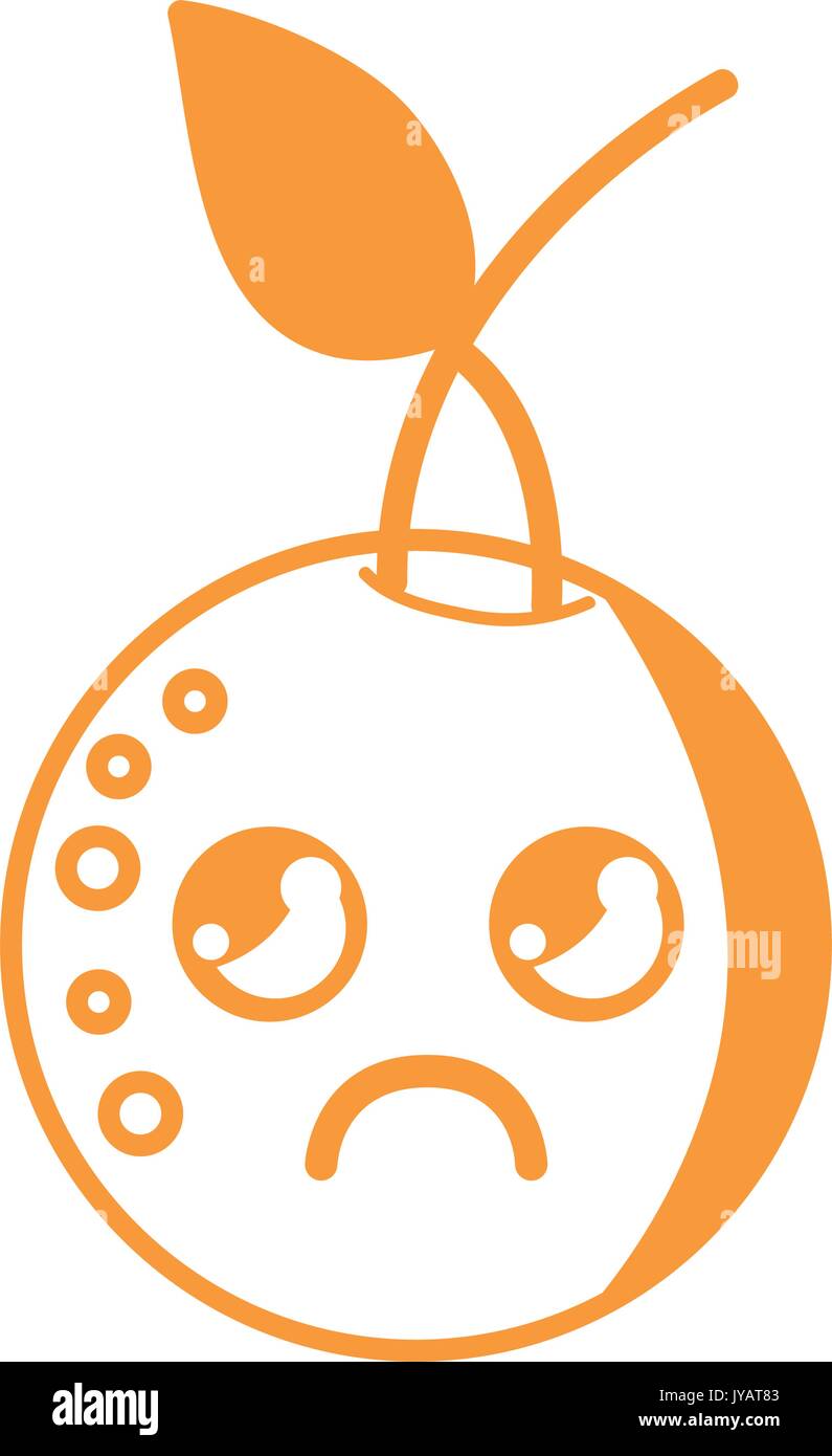 kawaii cute sad orange fruit Stock Vector Image & Art - Alamy