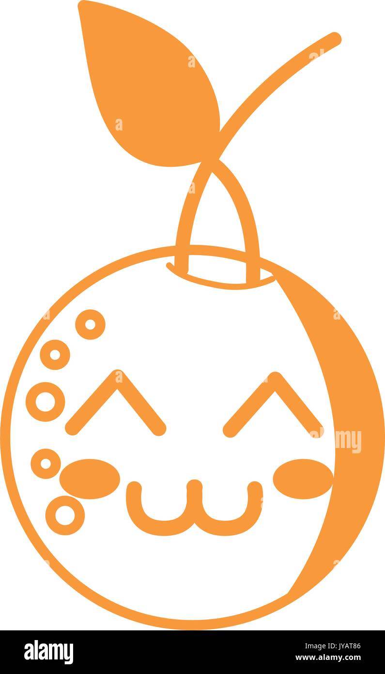 kawaii cute happy orange fruit Stock Vector Image & Art - Alamy