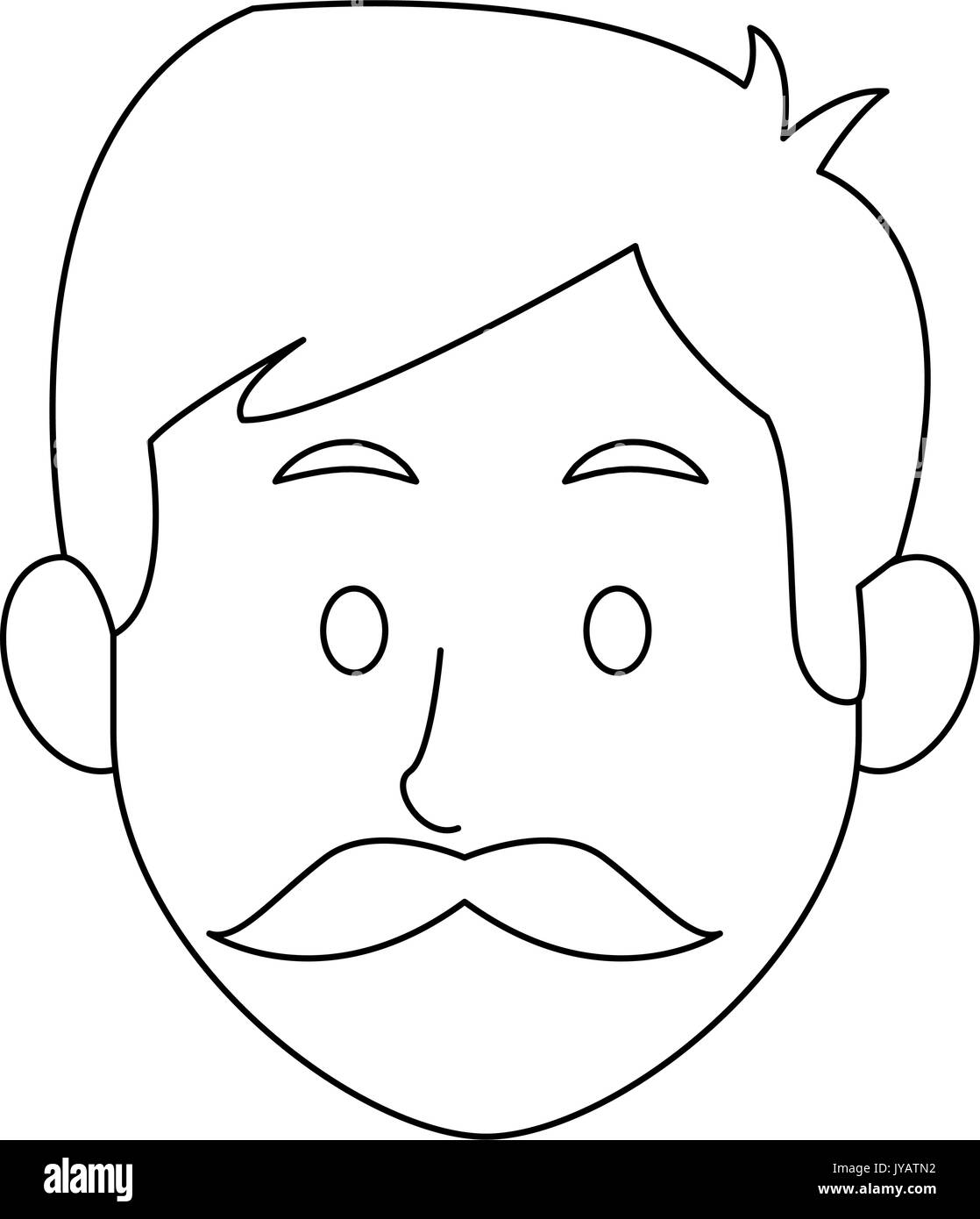 man character face avatar male outline image Stock Vector Image & Art ...