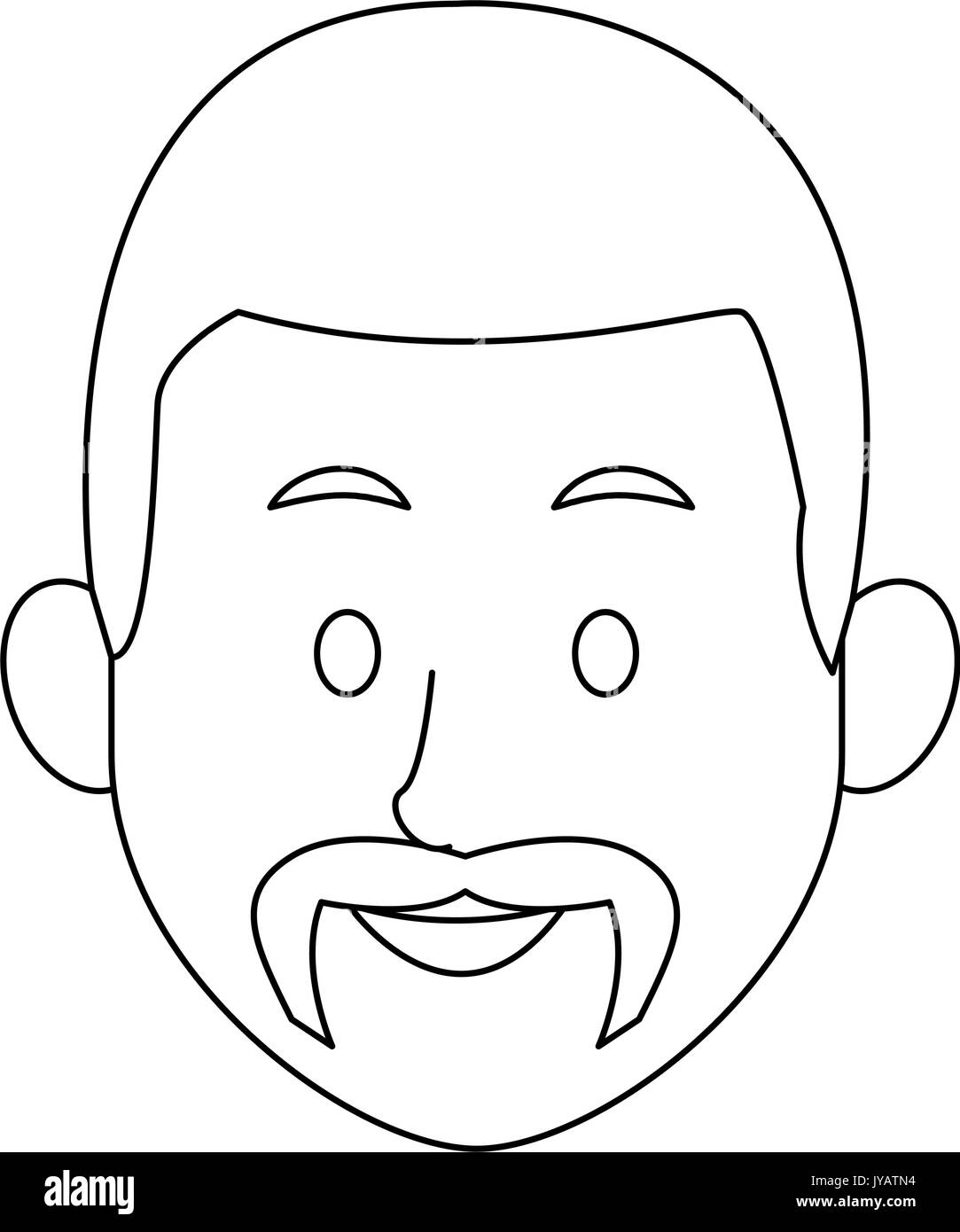 man character face avatar male outline image Stock Vector Image & Art ...