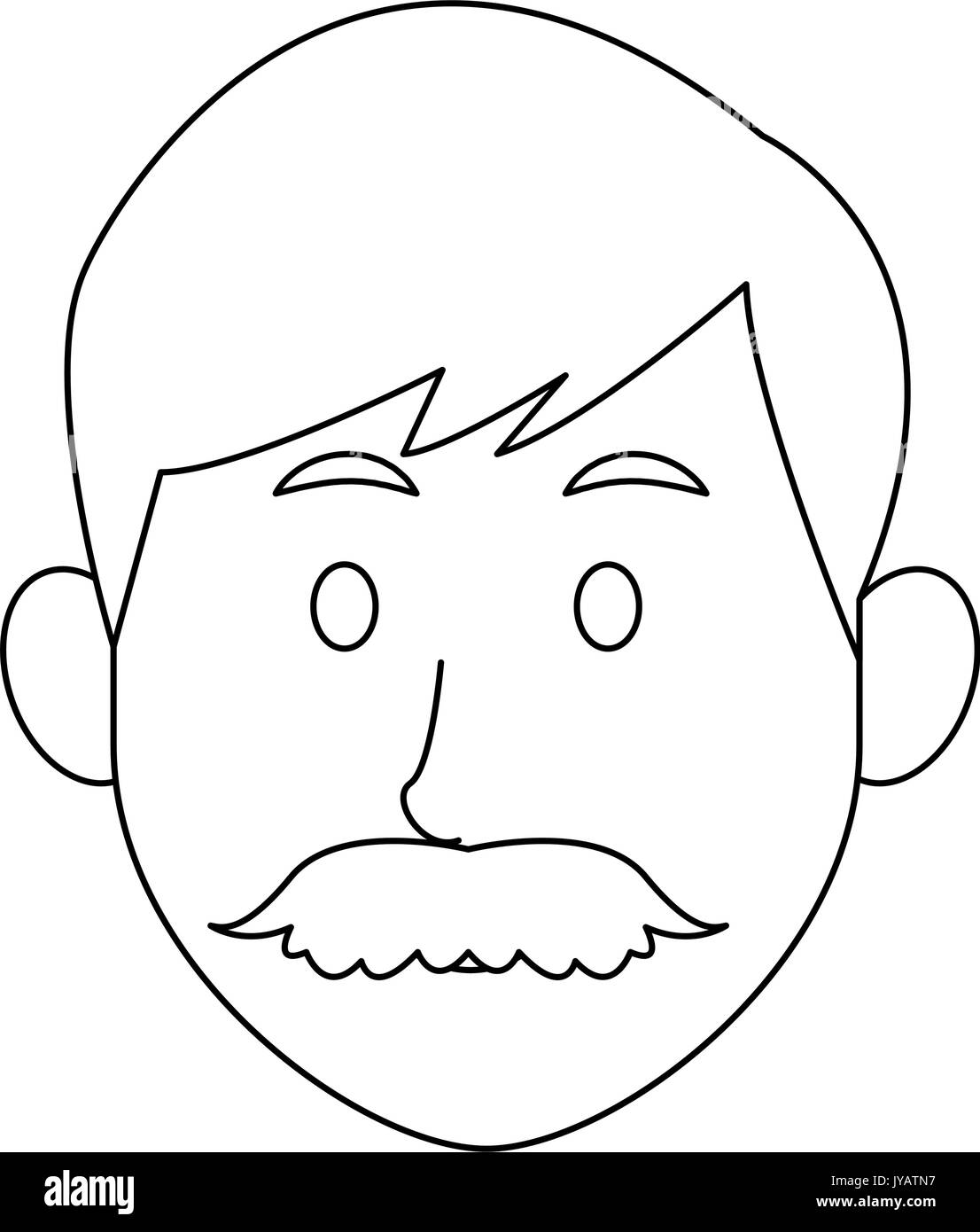 man character face avatar male outline image Stock Vector Image & Art ...