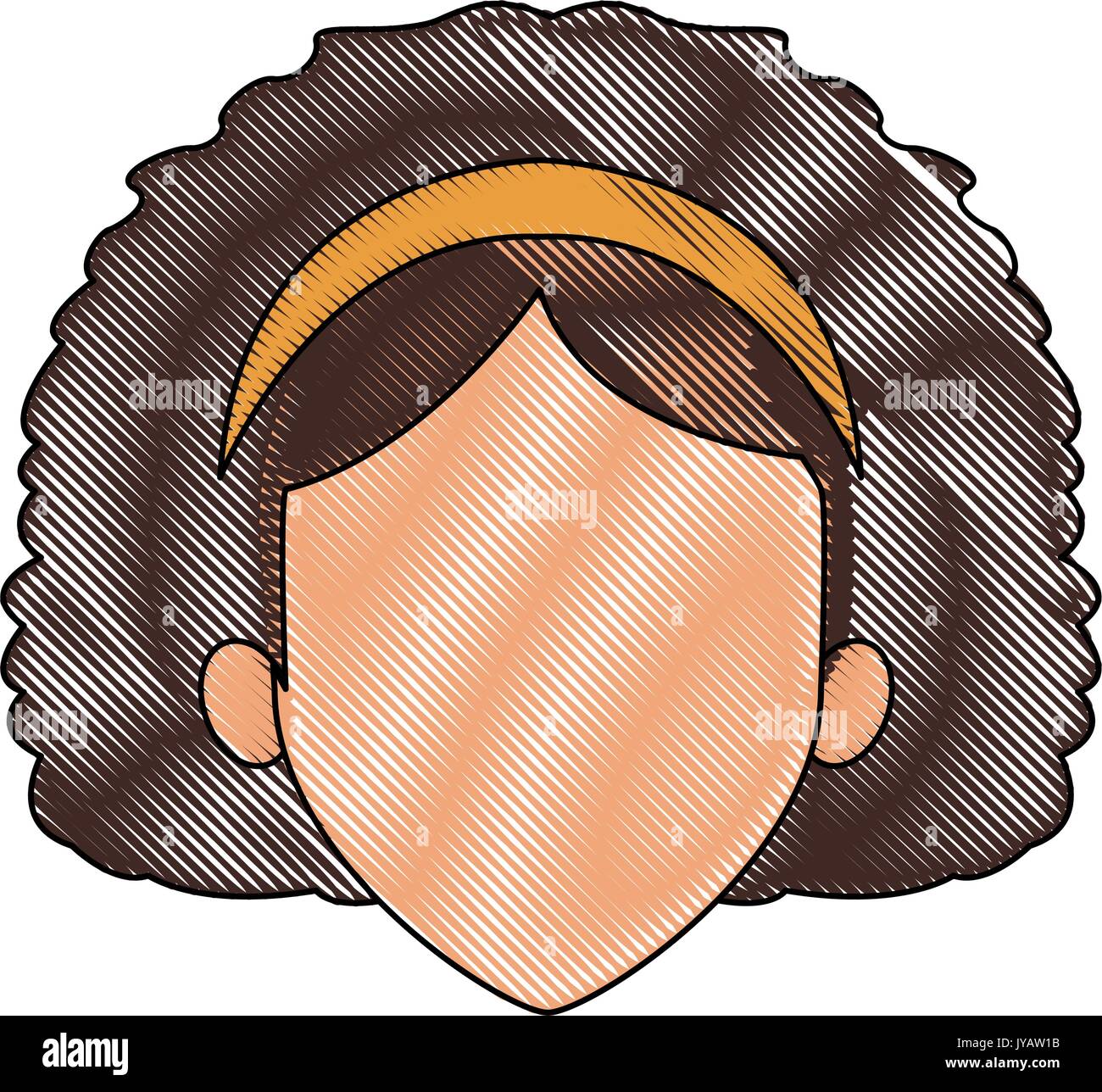 woman face female cartoon character on white background Stock Vector ...