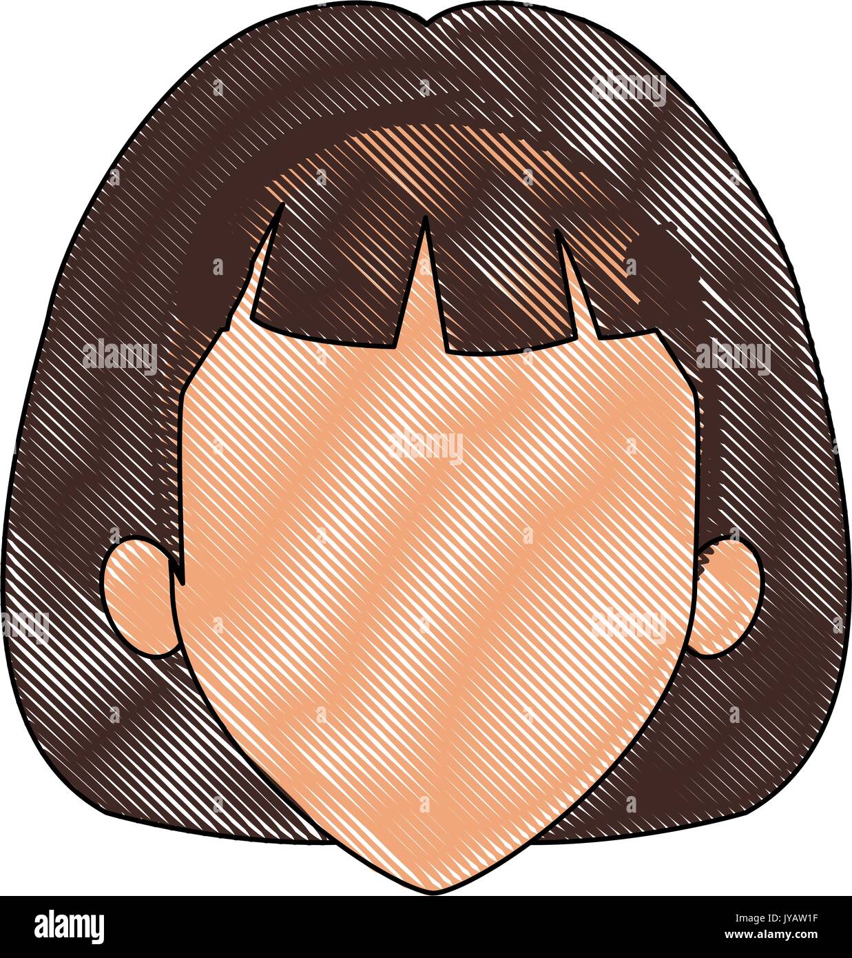 woman face female cartoon character on white background Stock Vector ...