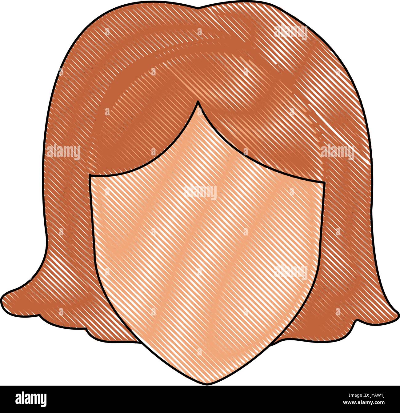 woman face female cartoon character on white background Stock Vector ...