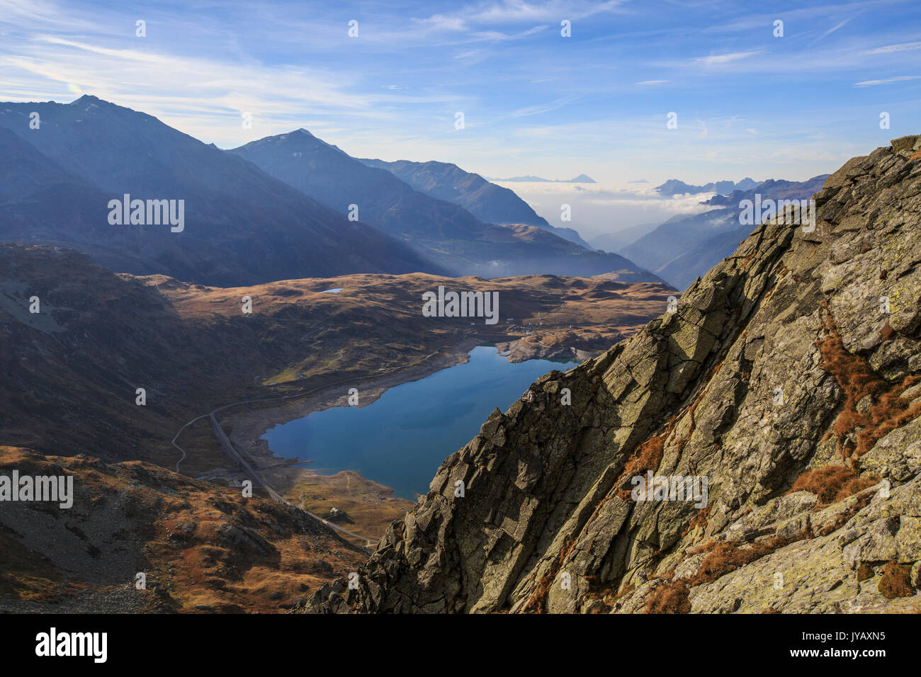 View of Lake Montespluga from Pizzo Della Casa Chiavenna Valley Spluga ...