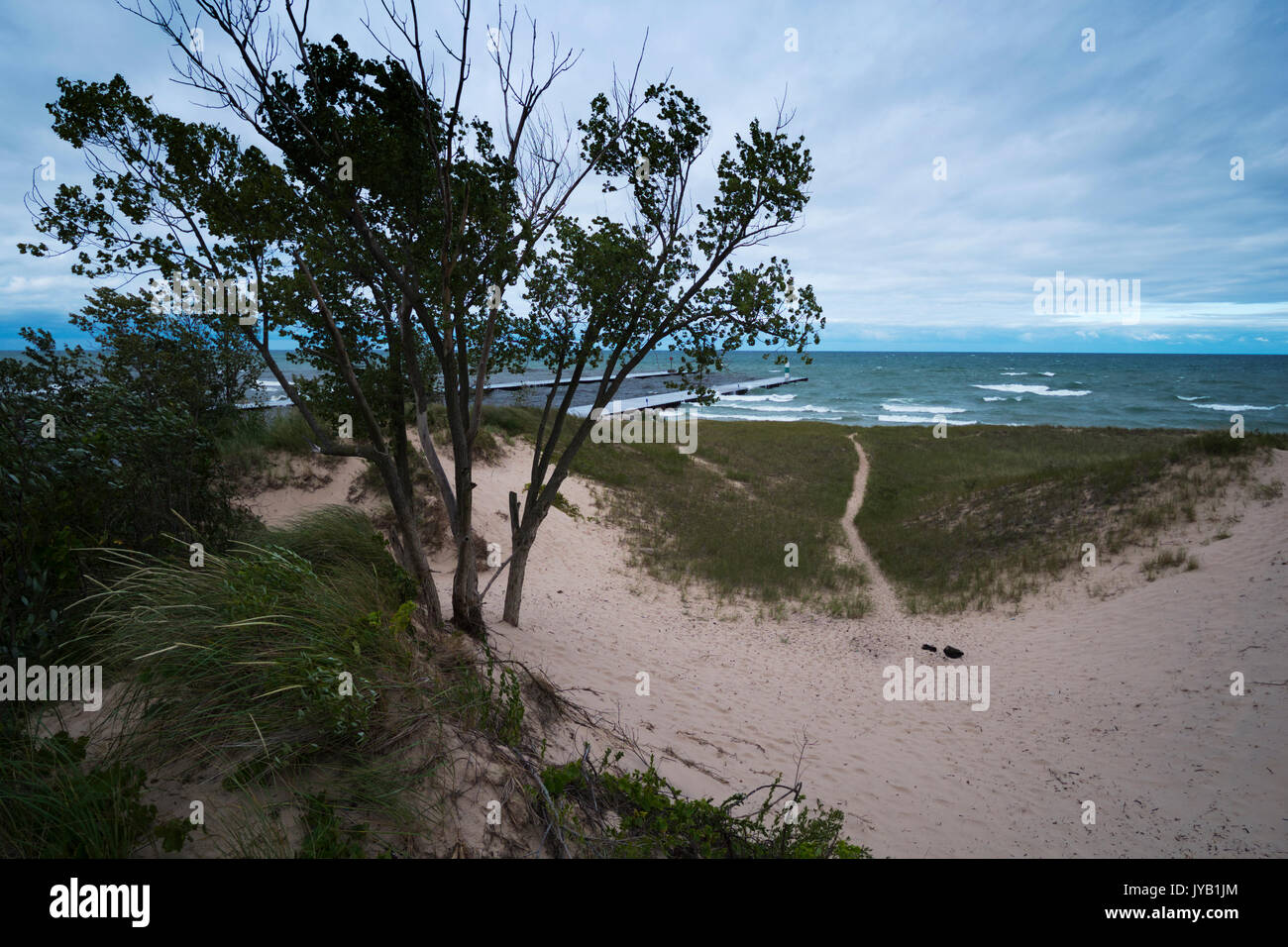 Lake Michigan at the White Lake Channel about 15 miles north of ...