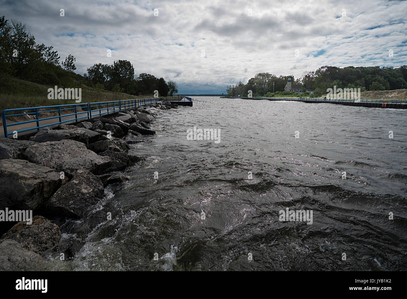 The White Lake Channel looking into White Lake from the Lake Michigan ...
