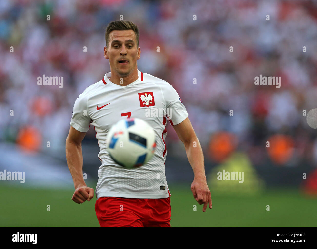 MARSEILLE, FRANCE - JUNE 21, 2016: Arkadiusz Milik of Poland runs ...