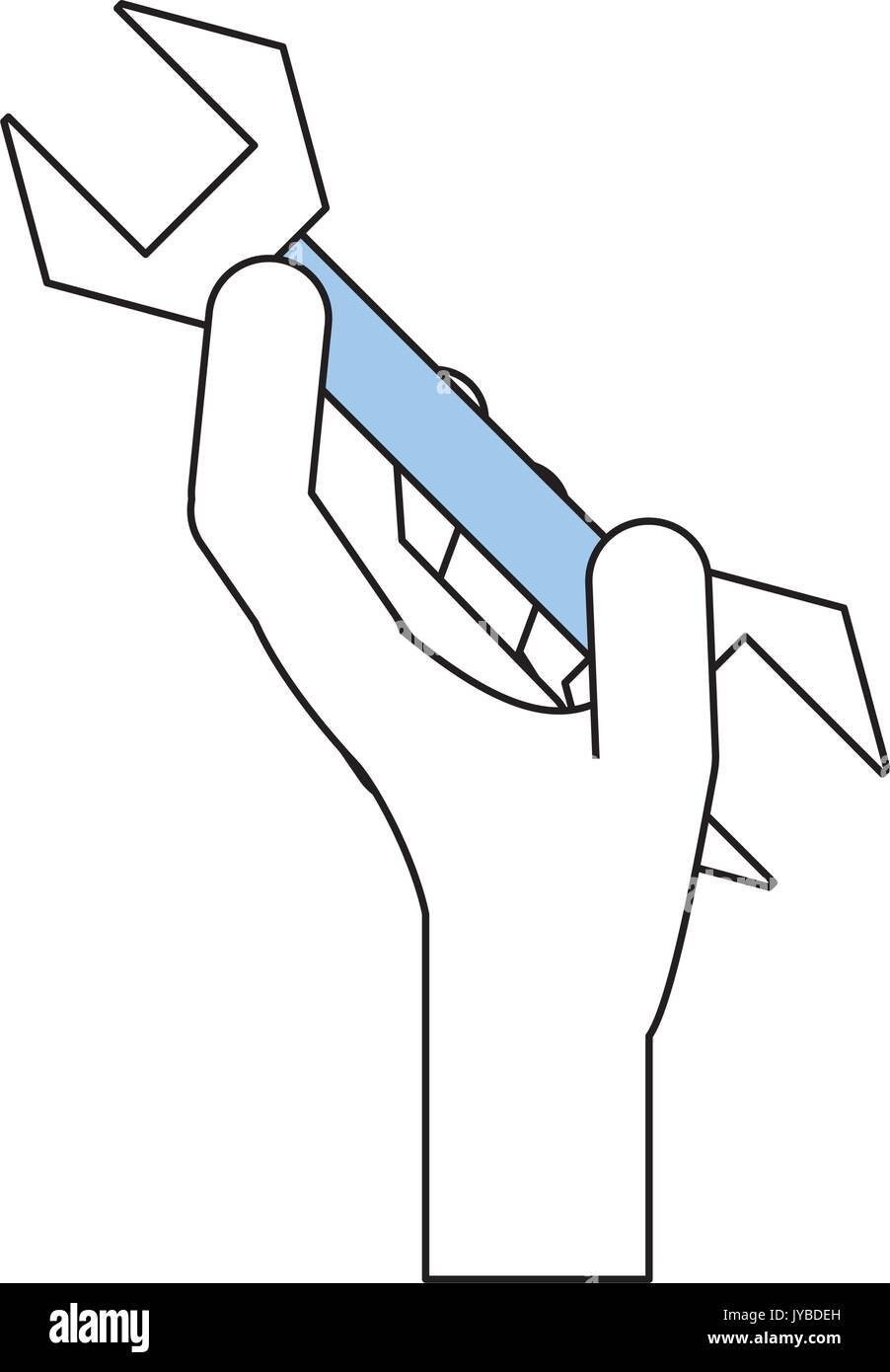 Hand with tool Vector Illustration Stock Vector Image & Art - Alamy