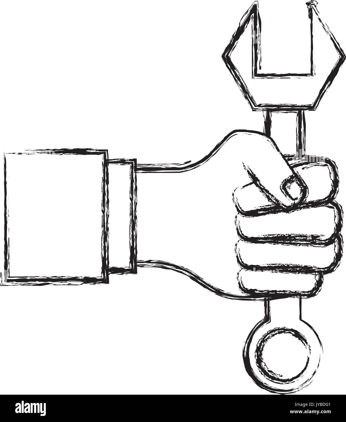 Hand with tool Vector Illustration Stock Vector Image & Art - Alamy