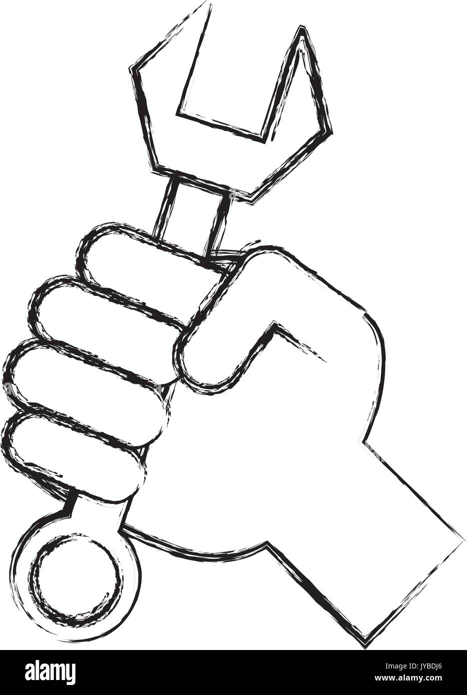 Hand with tool Vector Illustration Stock Vector Image & Art - Alamy