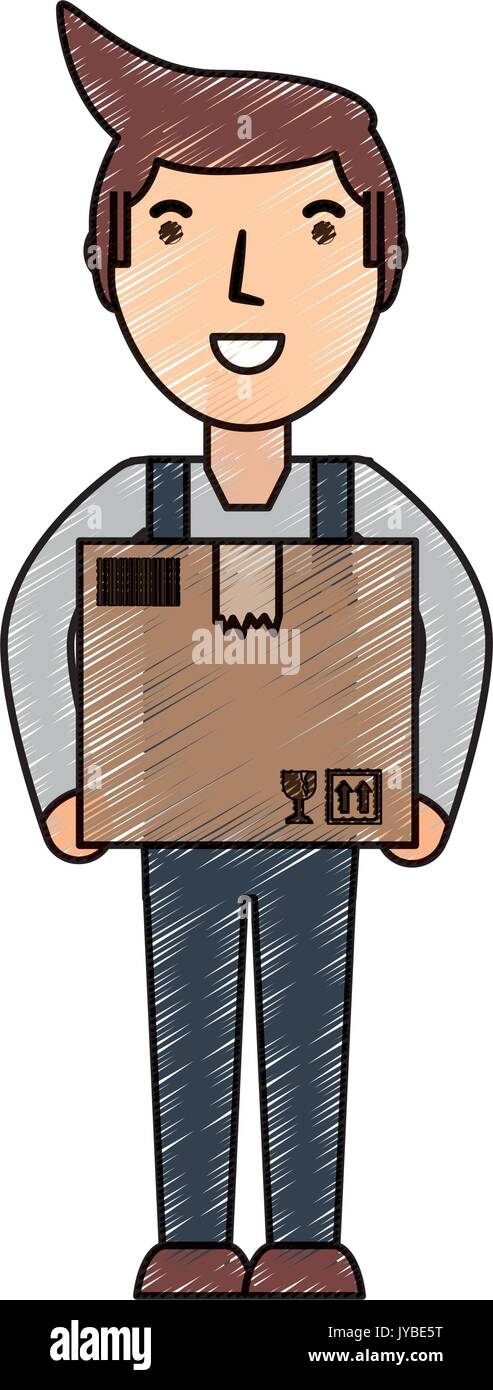 Deliver courier cartoon Stock Vector Image & Art - Alamy