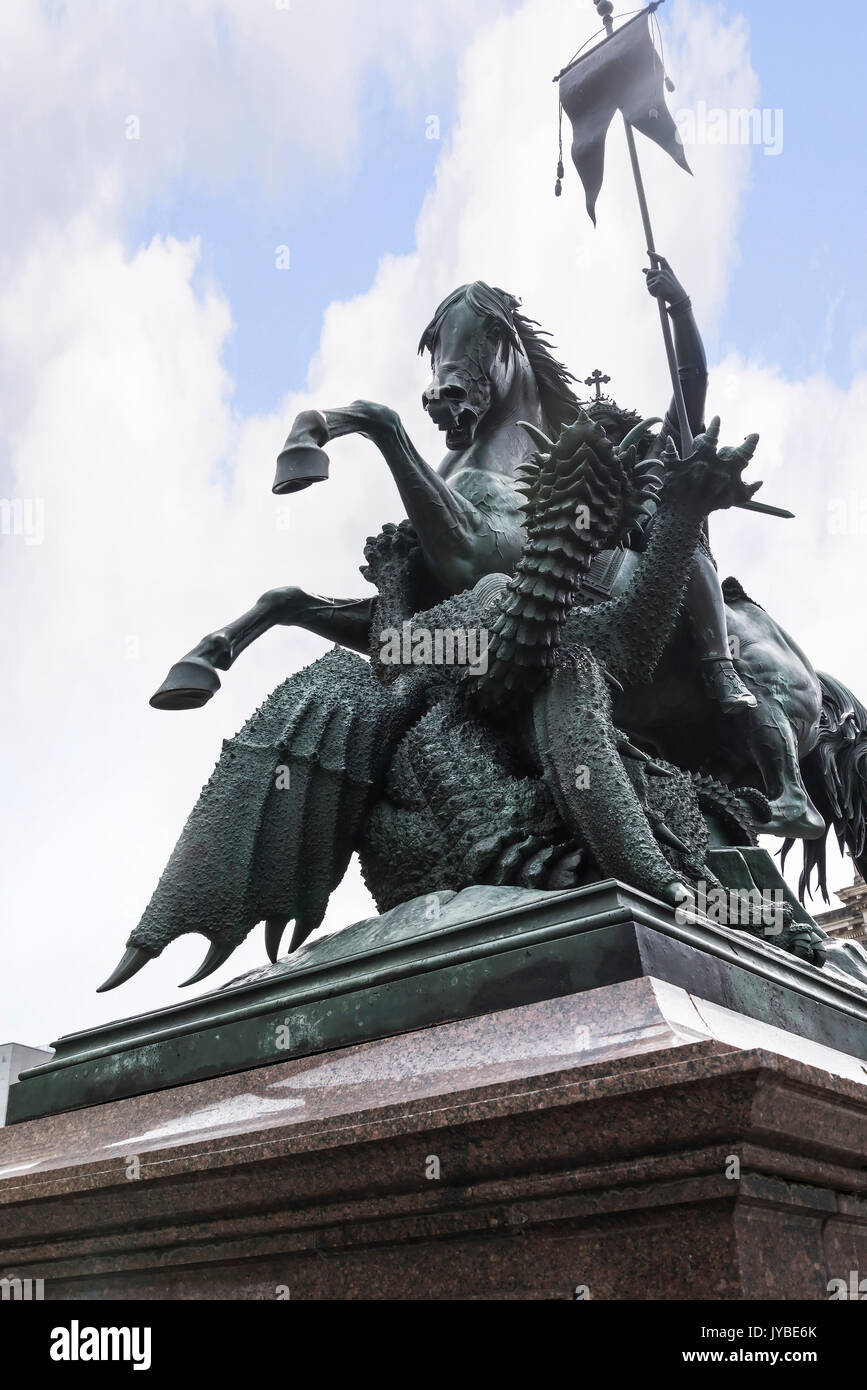 Statue of St George slaying the dragon in Berlin Germany Stock Photo ...