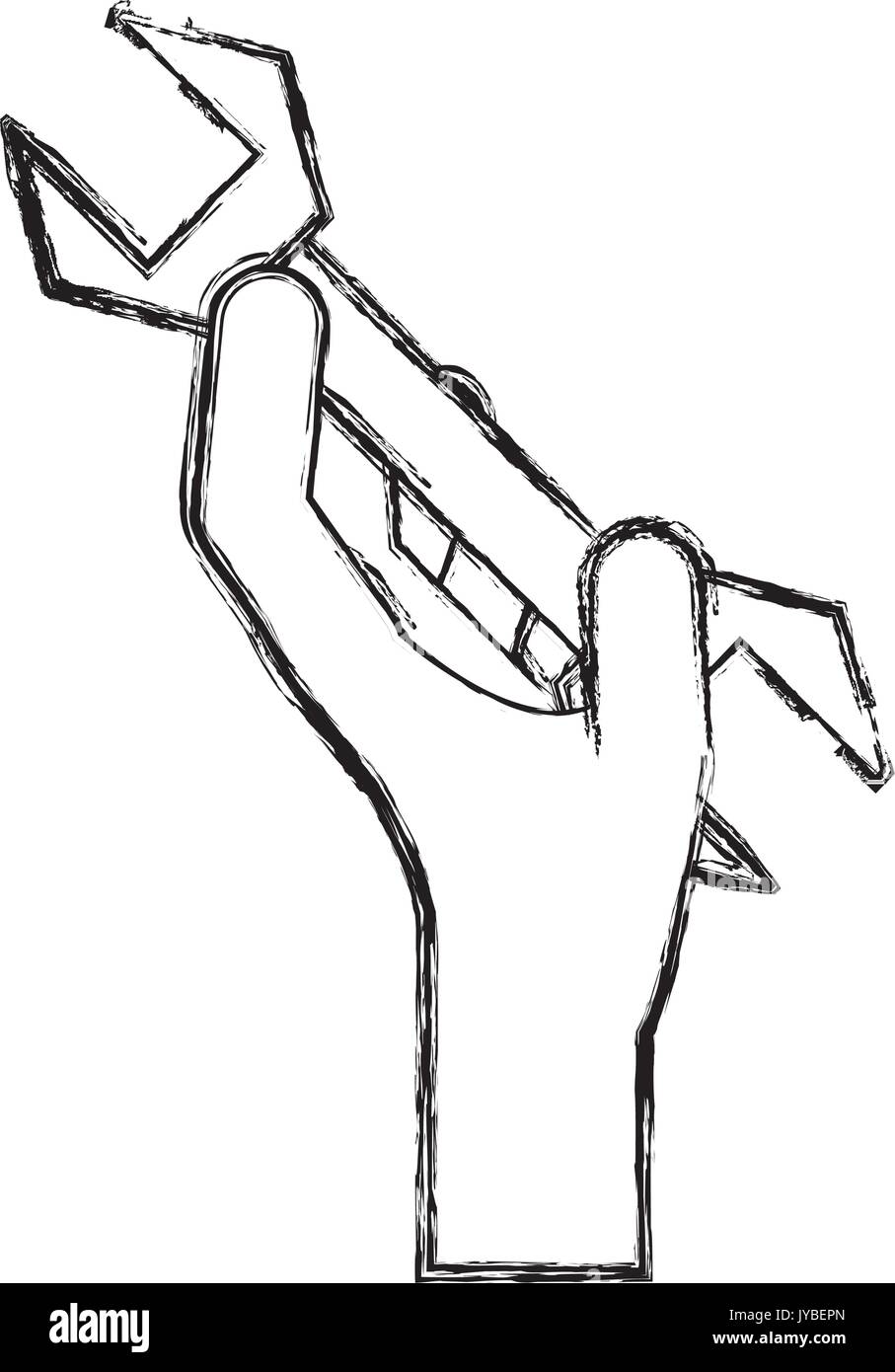 Hand with tool Vector Illustration Stock Vector Image & Art - Alamy