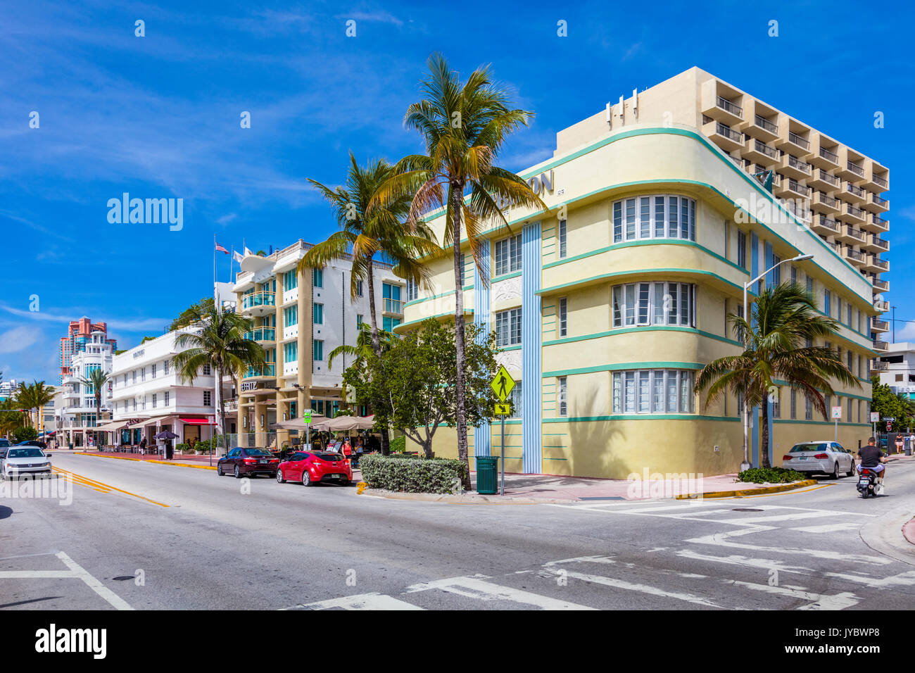 Art Deco Ocean Drive in Miami Beach Florida Stock Photo - Alamy