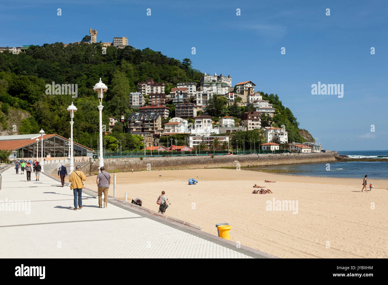 San Sebastian, Spain - June 7, 2017: Promenade at the La Concha bay in ...