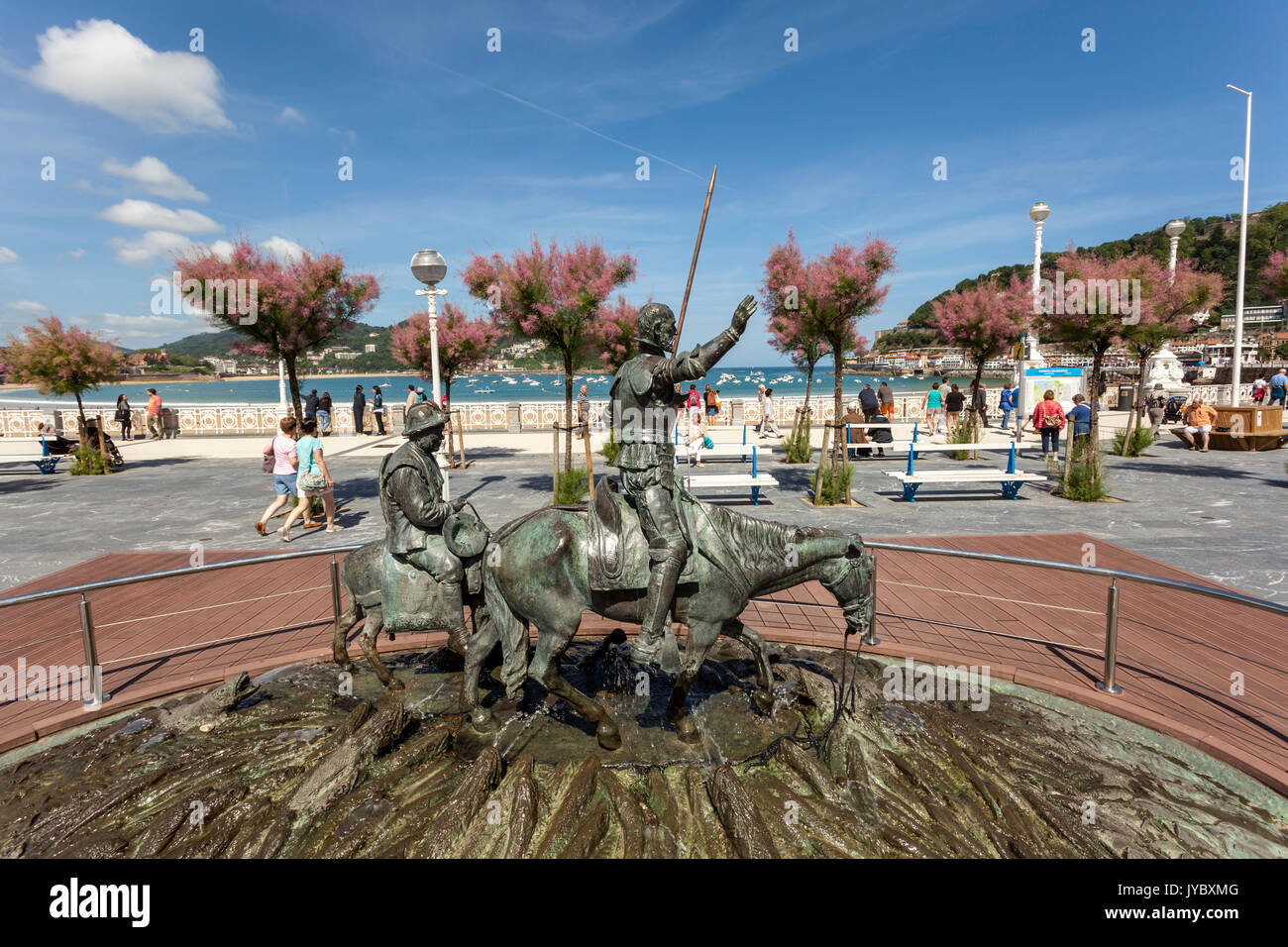 San Sebastian, Spain - June 7, 2017: Statue of Don Quixote and Sancho ...