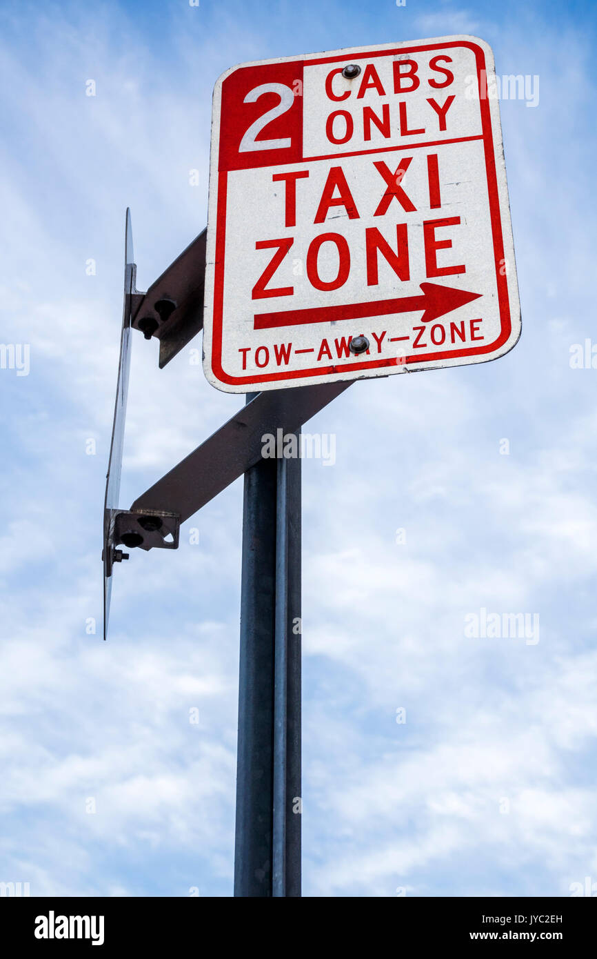 Miami Beach Florida,taxi zone,sign,tow away zone,rf FL170430081RF Stock ...