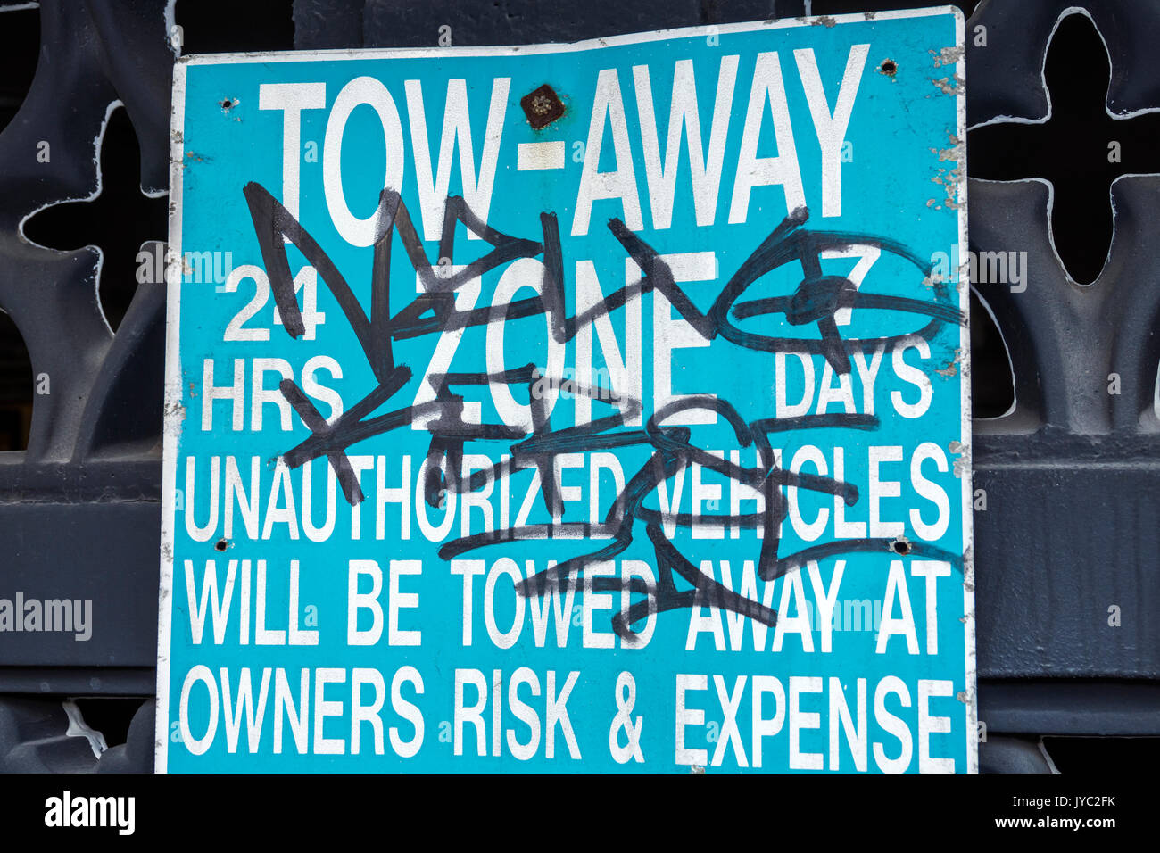 Sign Tow Away Zone High Resolution Stock Photography and Images - Alamy