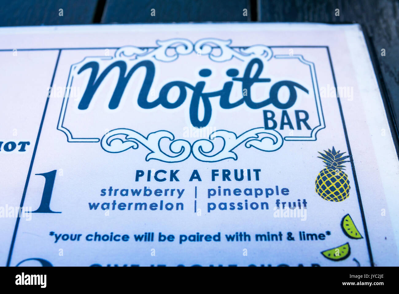 Miami Beach Florida,mojito,bar bars lounge pub,menu,tropical drink ...