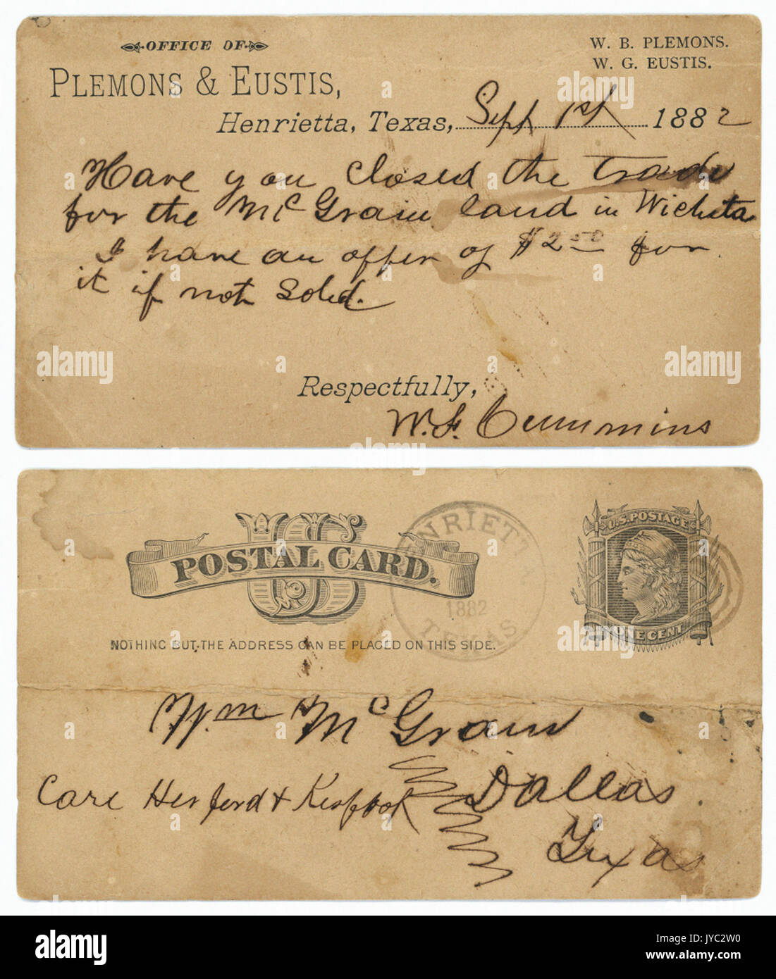 Office of Plemons & Eustis, Henrietta, Texas Stock Photo - Alamy