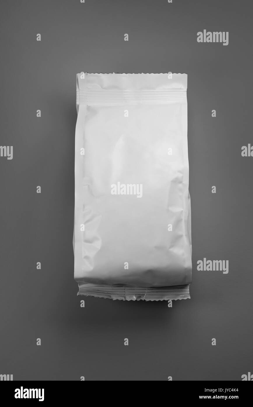 blank or white plastic bag snack packaging Stock Photo - Alamy