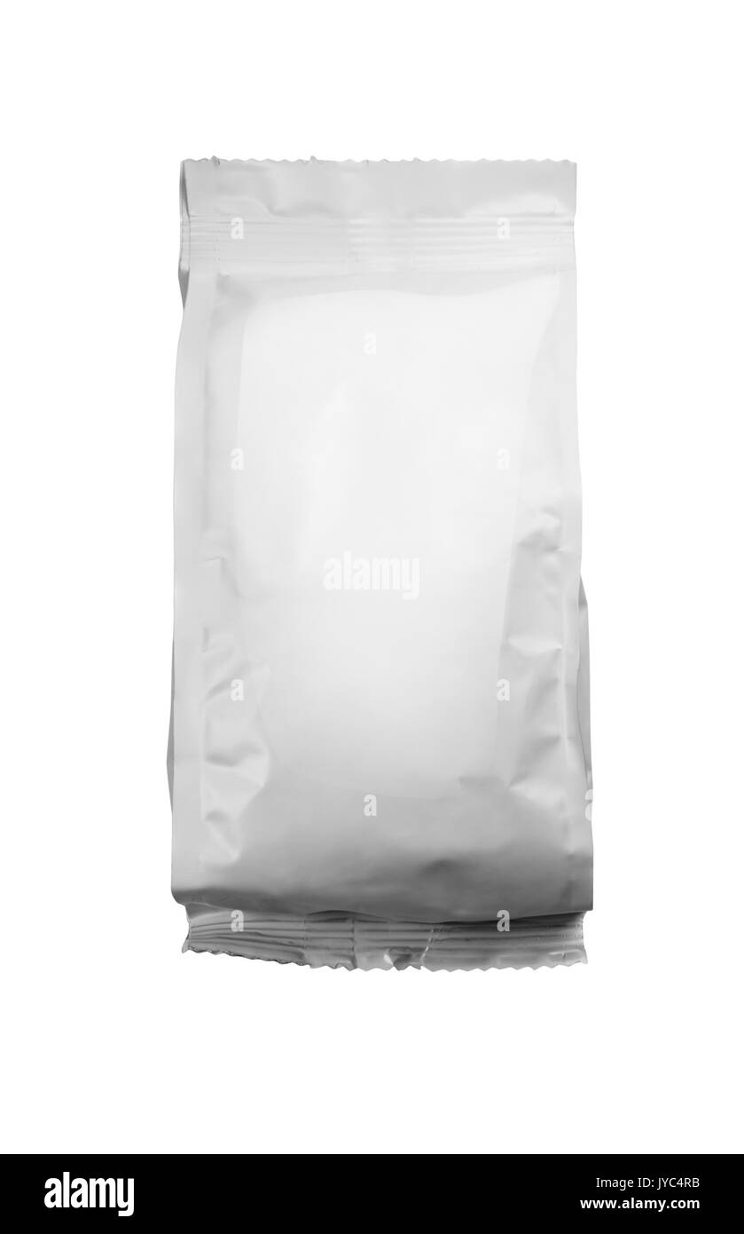 blank or white plastic bag snack packaging Stock Photo - Alamy