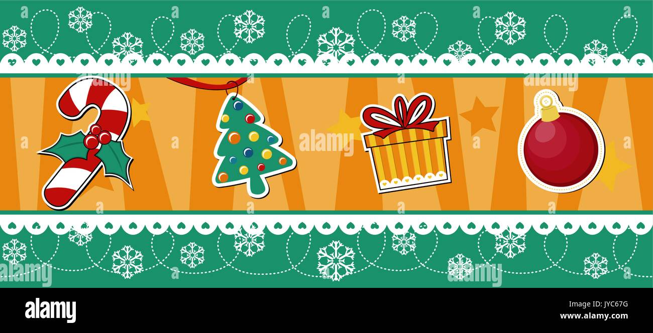 christmas seamless border, useful as design elements or banner, vector ...