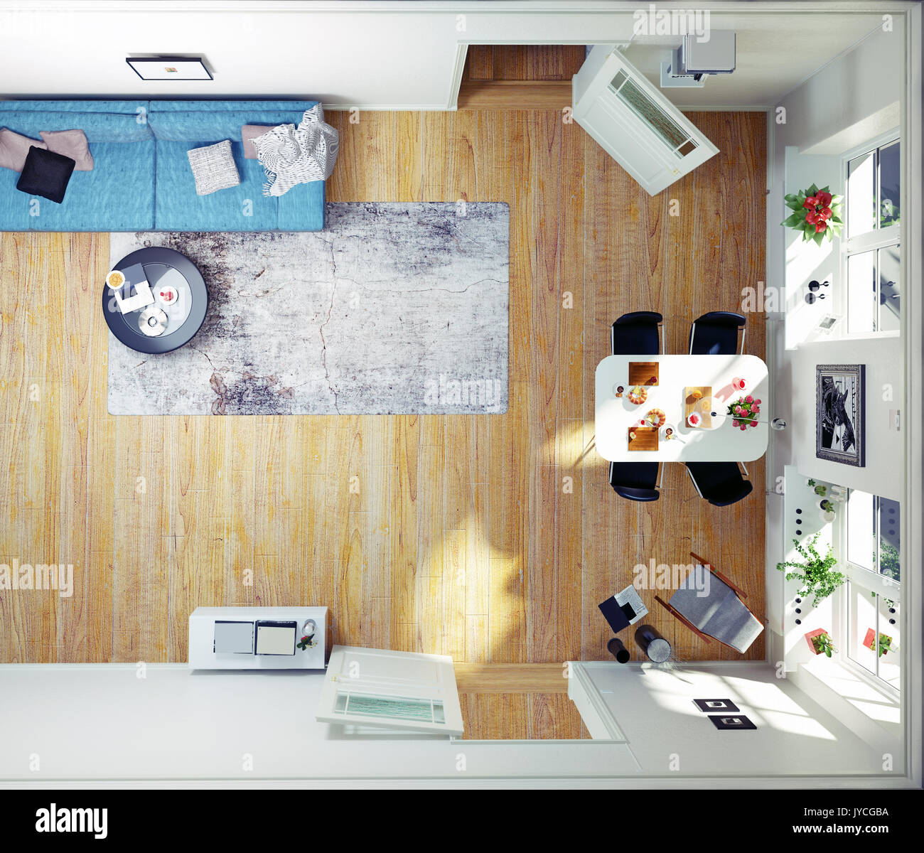 3d apartment floor plan hi-res stock photography and images - Alamy