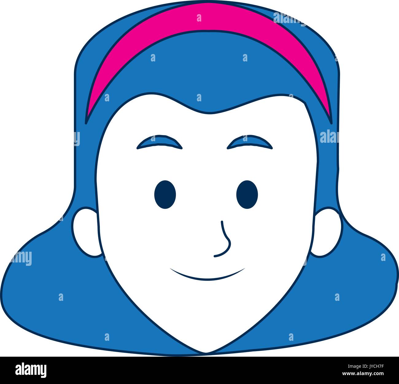 woman face with lipstick smile cartoon character on white background ...