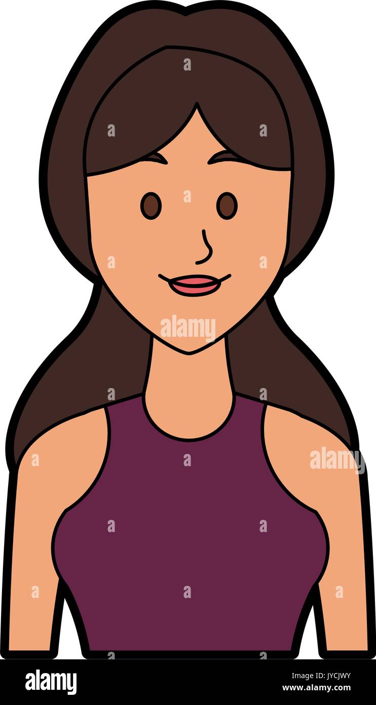 portrait young woman avatar female smile on white background Stock ...