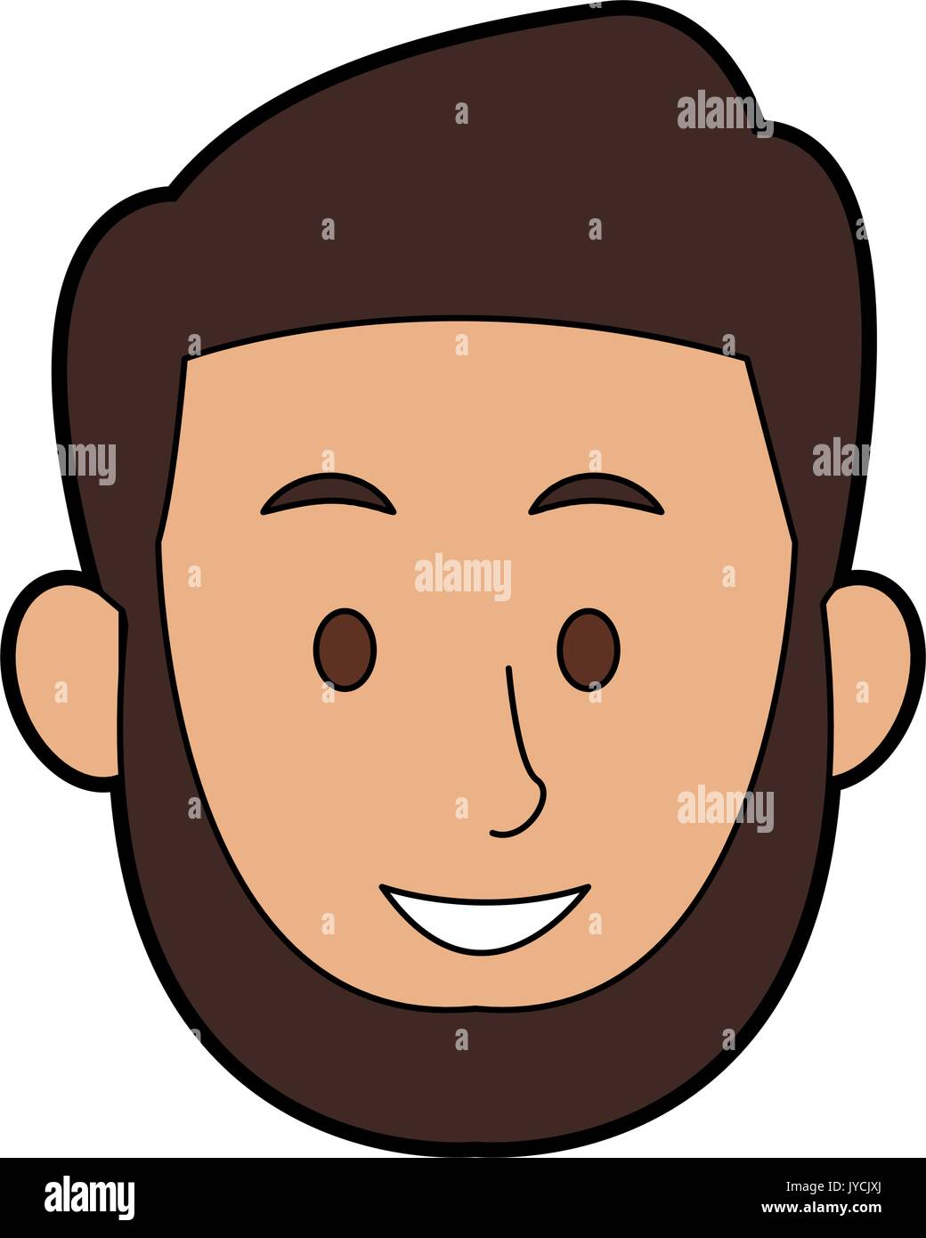 man character face avatar male on white background Stock Vector Image ...
