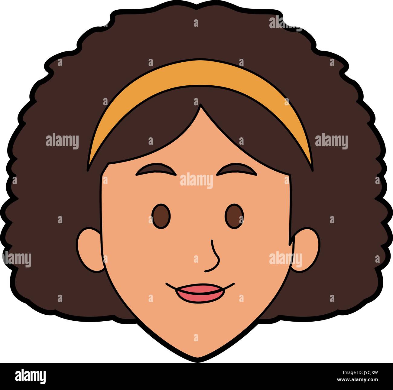 woman face smile expression cartoon character on white background Stock ...