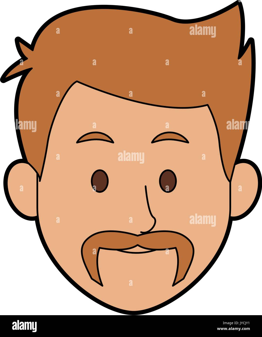 man character face avatar male on white background Stock Vector Image ...