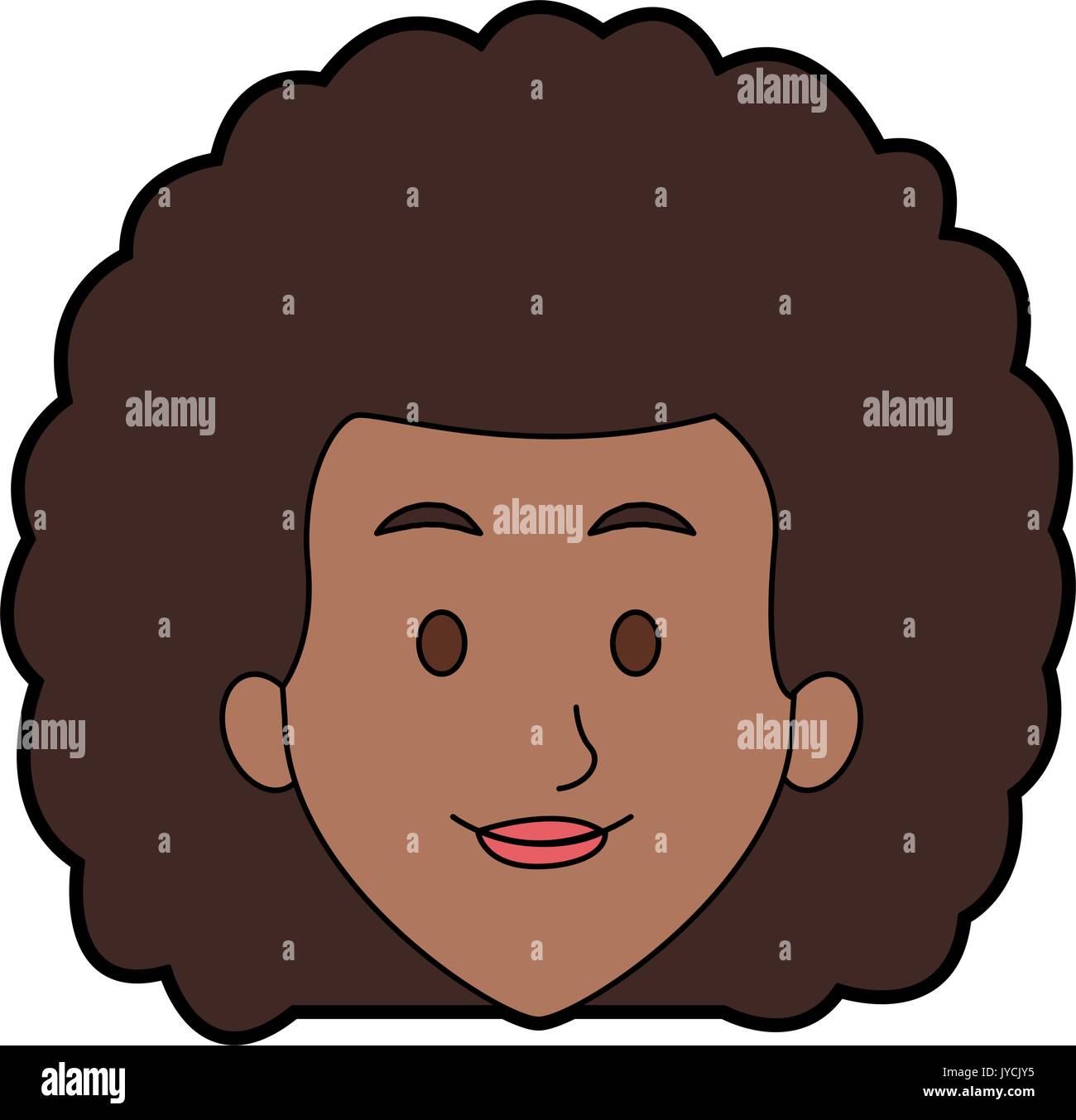 woman face smile expression cartoon character on white background Stock ...
