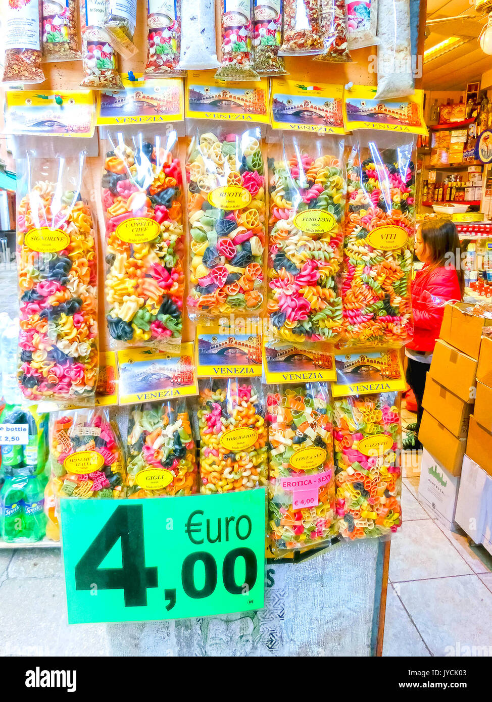 Venice, Italy - May 04, 2017: Vendors stands - profitable and popular form of sales traditional ...