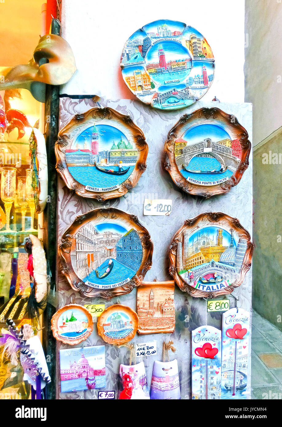 Venice, Italy - May 04, 2017: Vendors stands - profitable and popular form of sales traditional ...