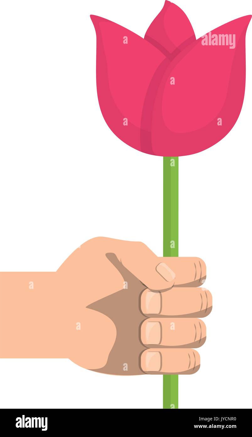 Hand with Beautiful flower Stock Vector Image & Art - Alamy